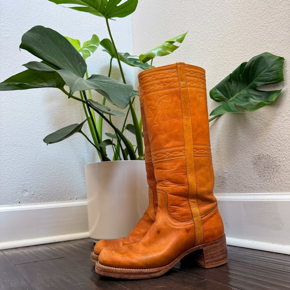 Rare Vintage 1970s Frye Black Label Campus Stitching … - Gem